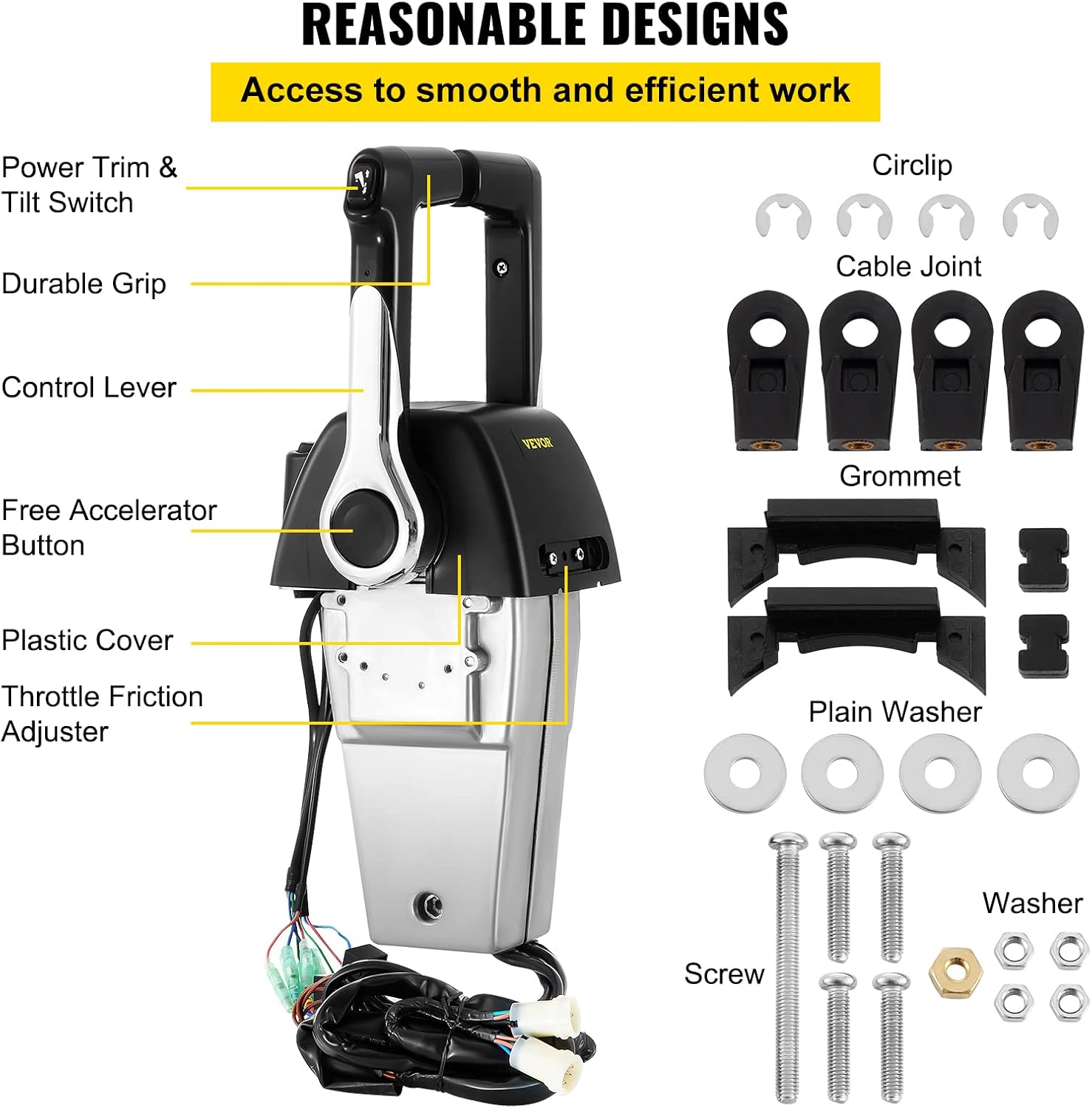 Buy Mophorn Boat Throttle Control 704-48207-R0-00 Boat Control Box Dual ...