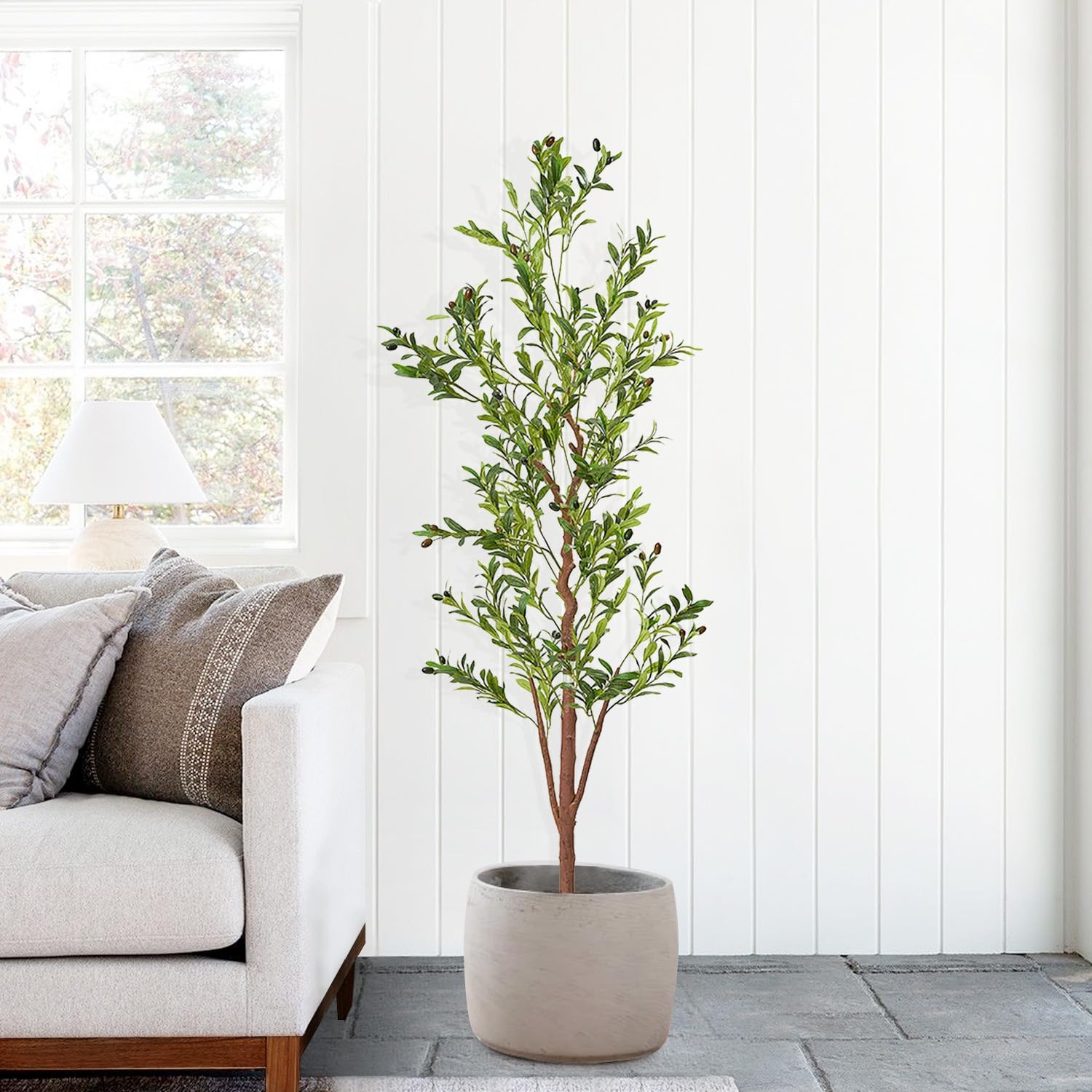 Amazon.com: GAOMON Artificial Olive Tree 5FT(60in) Tall Faux Silk Olive ...