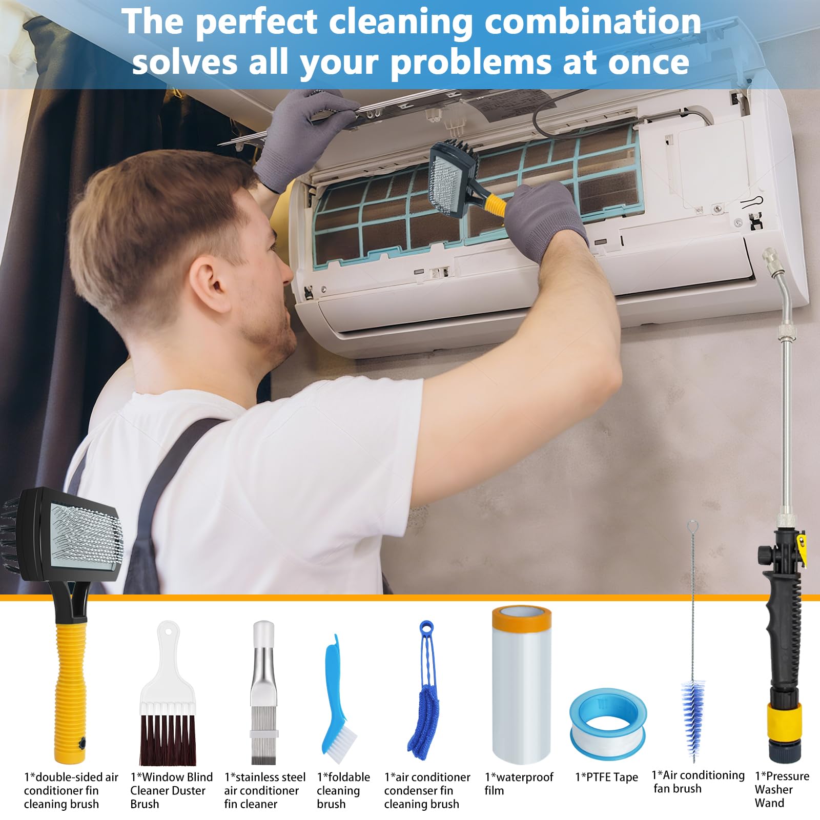 Snapklik.com : Aufind 7 PCS Different Air Conditioner Fin Cleaner Kit ...