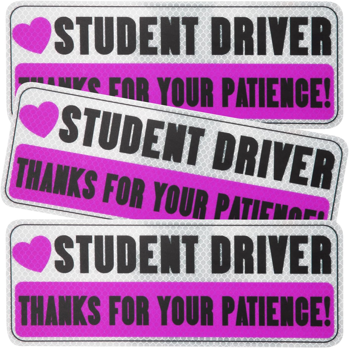 Amazon.com: 3pcs Student Driver Stickers, Non-Magnetic Reflective ...