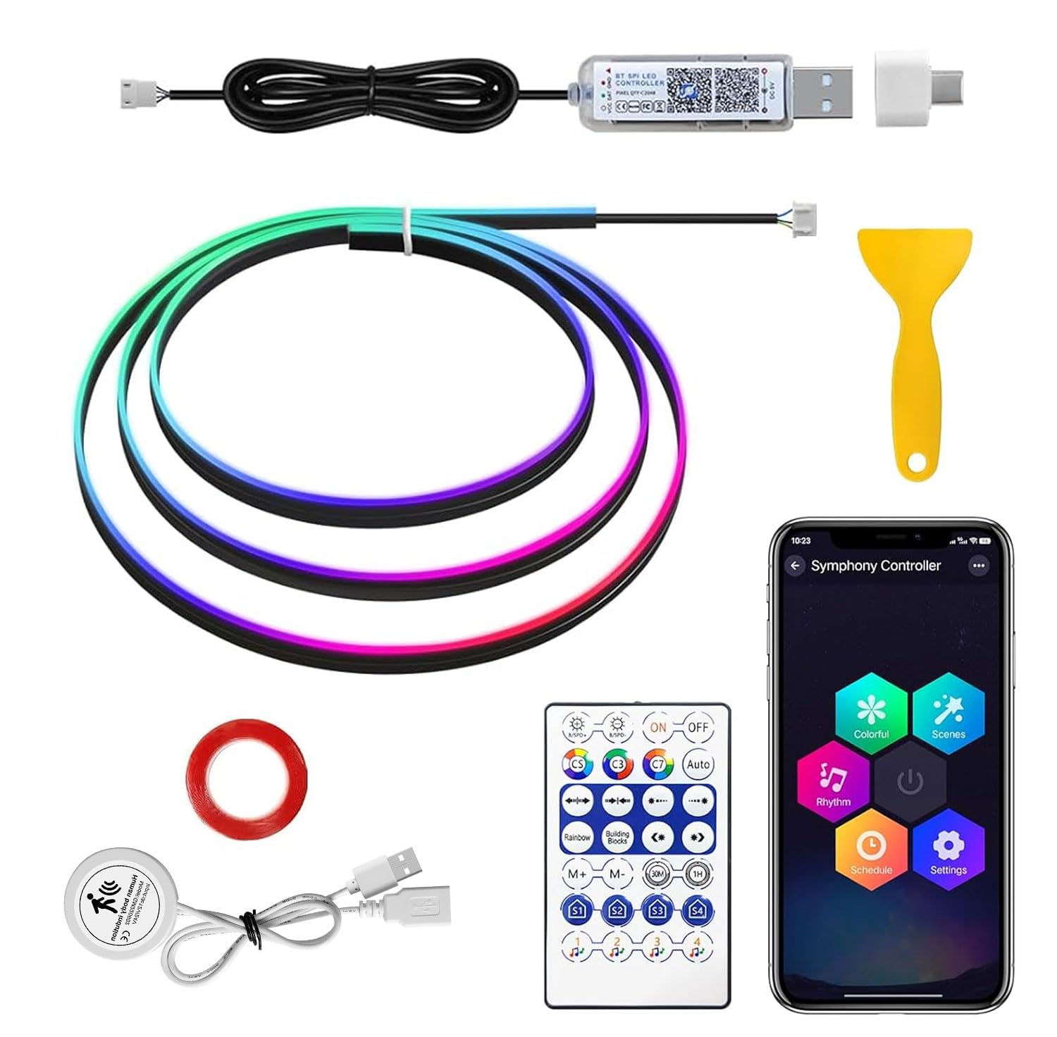 Snapklik.com : Dreamcolor Acrylic Interior Car LED Strip Light