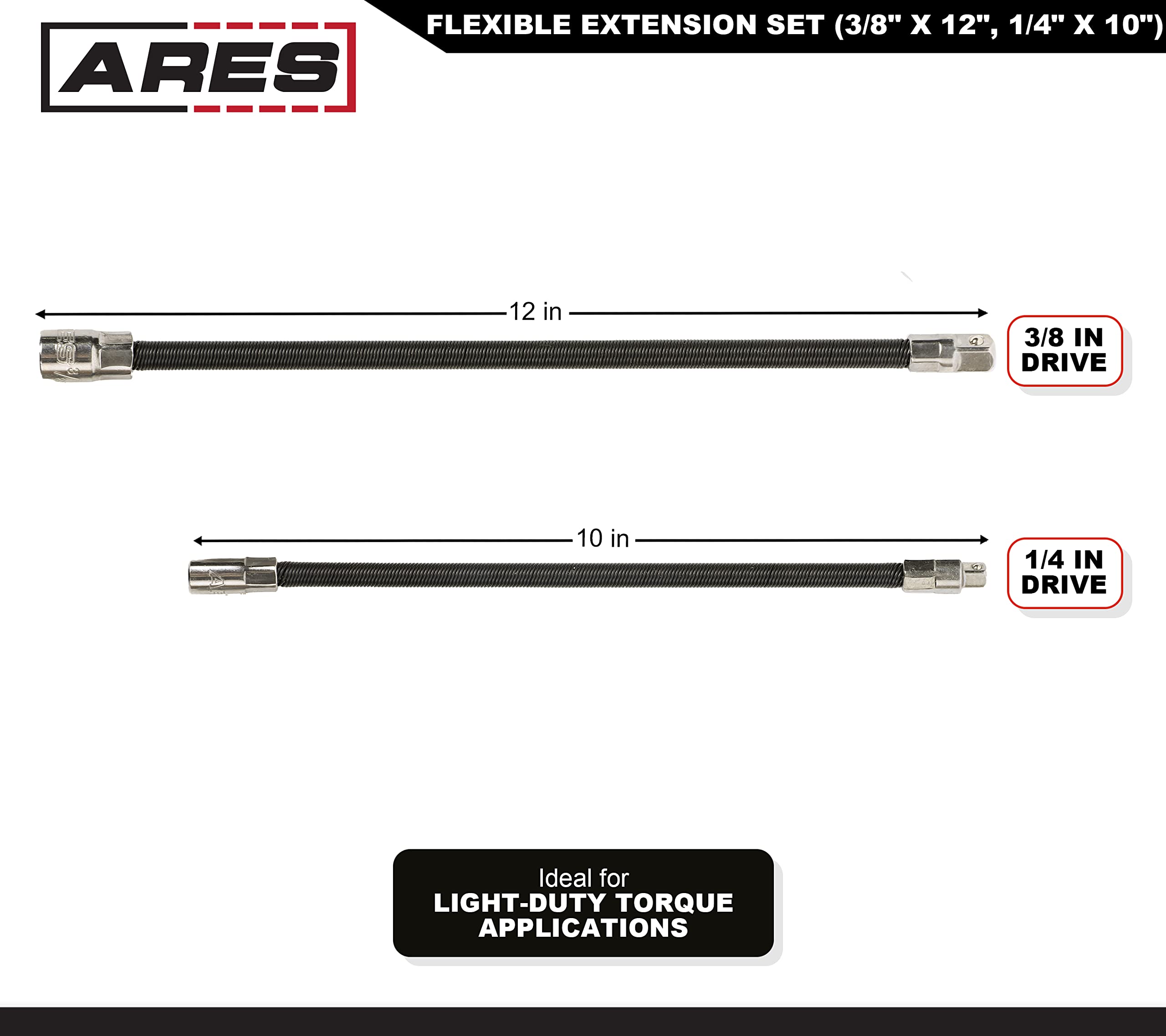 Snapklik.com : ARES 42072 2-Piece Flexible Socket Extension Set 1/4 ...