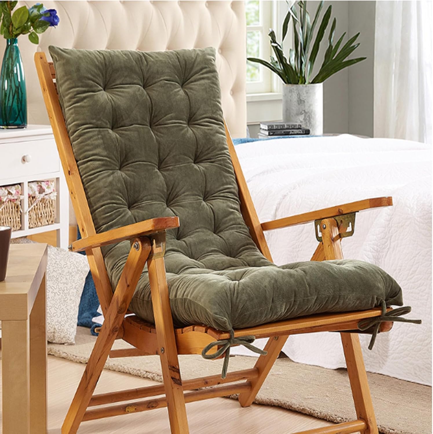 Amazon.com: BLEMO Outdoor Chasie Lounge Tufted Thick Cushion with Ties ...