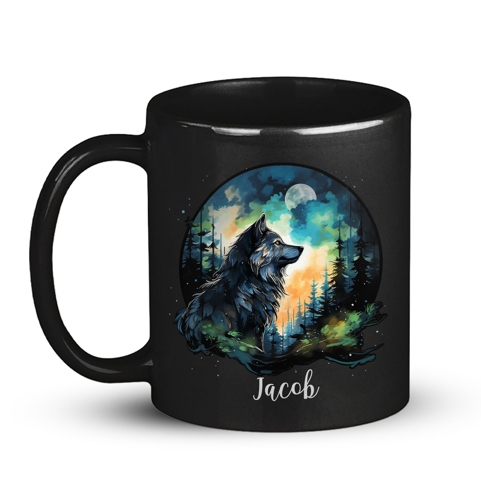 Amazon.com: Personalized Wolf Ceramic Mug Gifts For Animal Lovers Dad ...