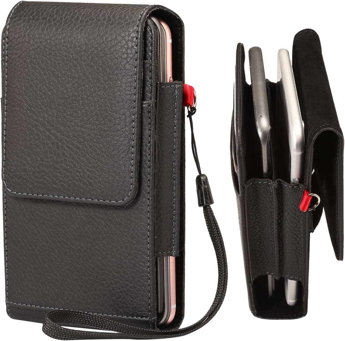 Amazon.com: Dual Cell Phone Holster Belt Clip Case Double Pouch 2 ...