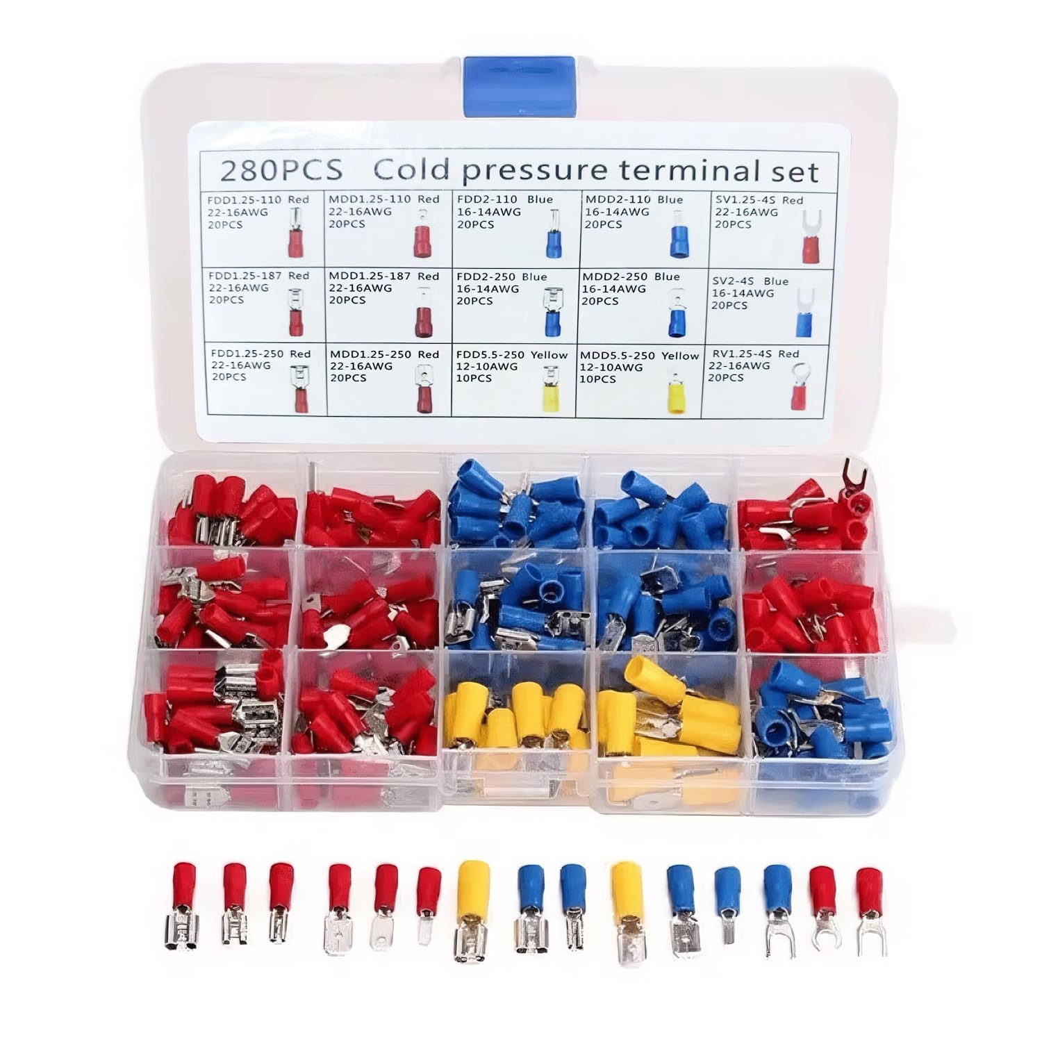 Cable Connectors 280PCS Crimp Connectors, 2.8mm 4.8mm 6.3mm Male And ...