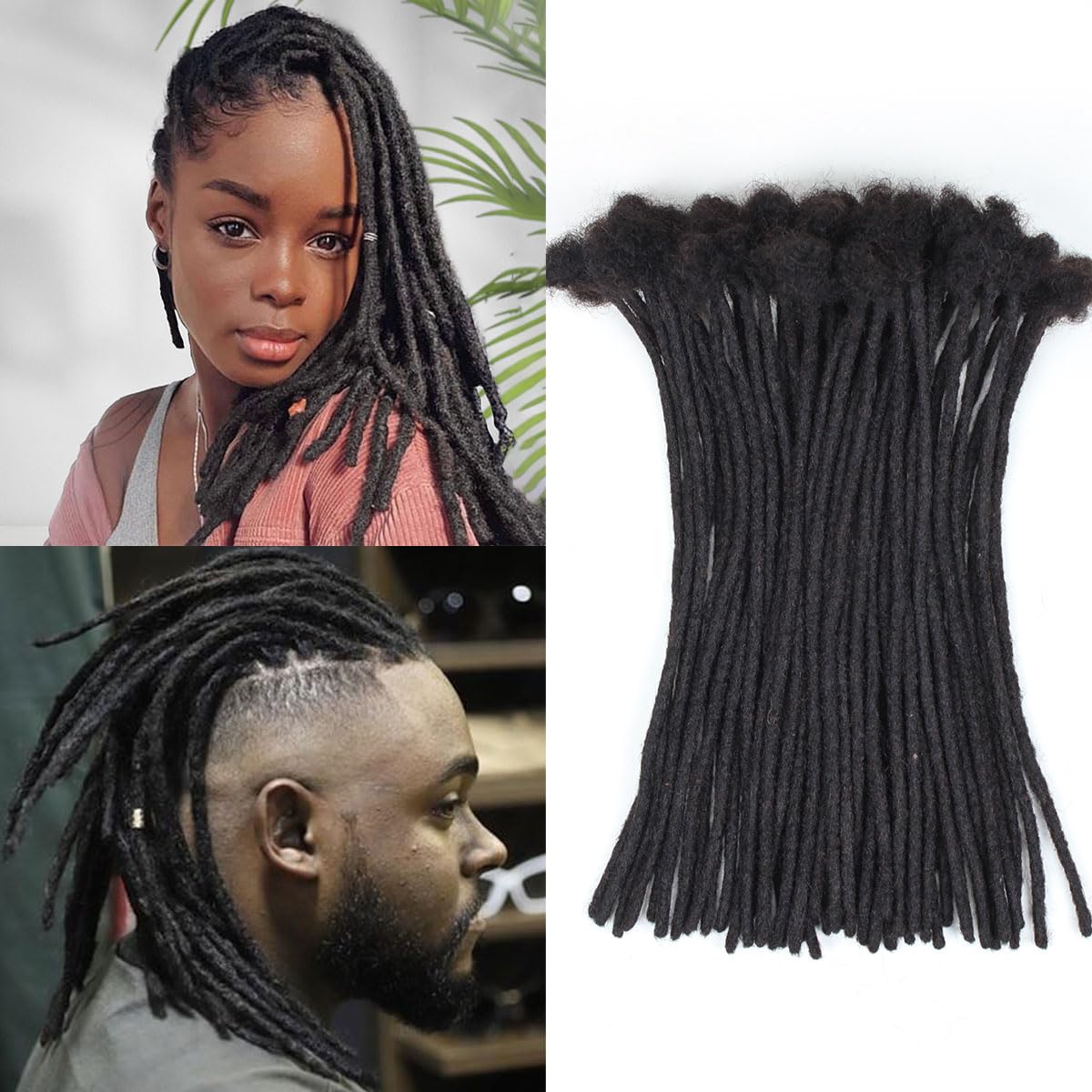 Amazon.com : Vecago 12 inch 50 Strands Loc Extensions Human Hair, 0.4cm ...