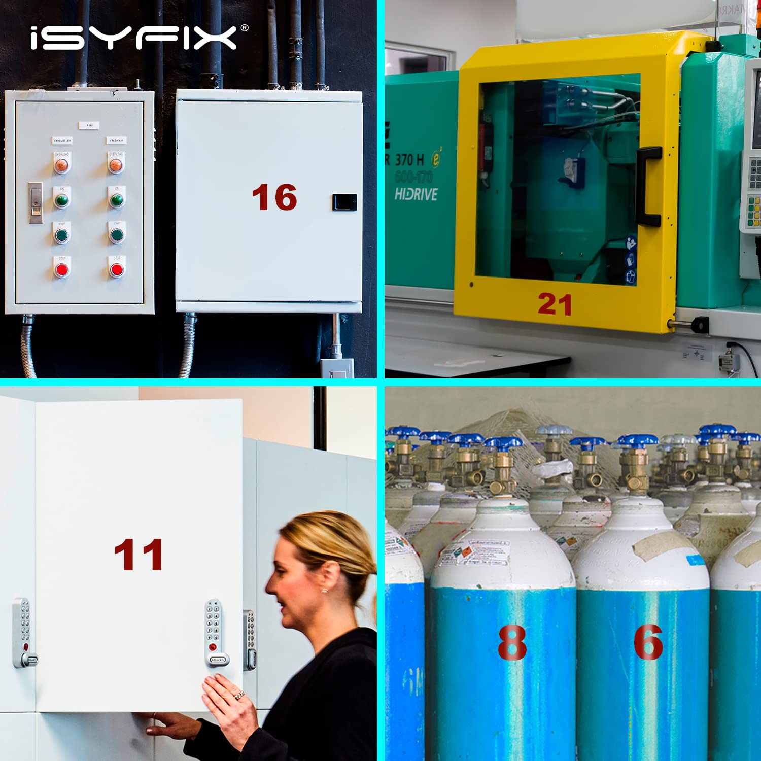 Snapklik.com : iSYFIX Red Vinyl Numbers Stickers 3 Inch Self Adhesive