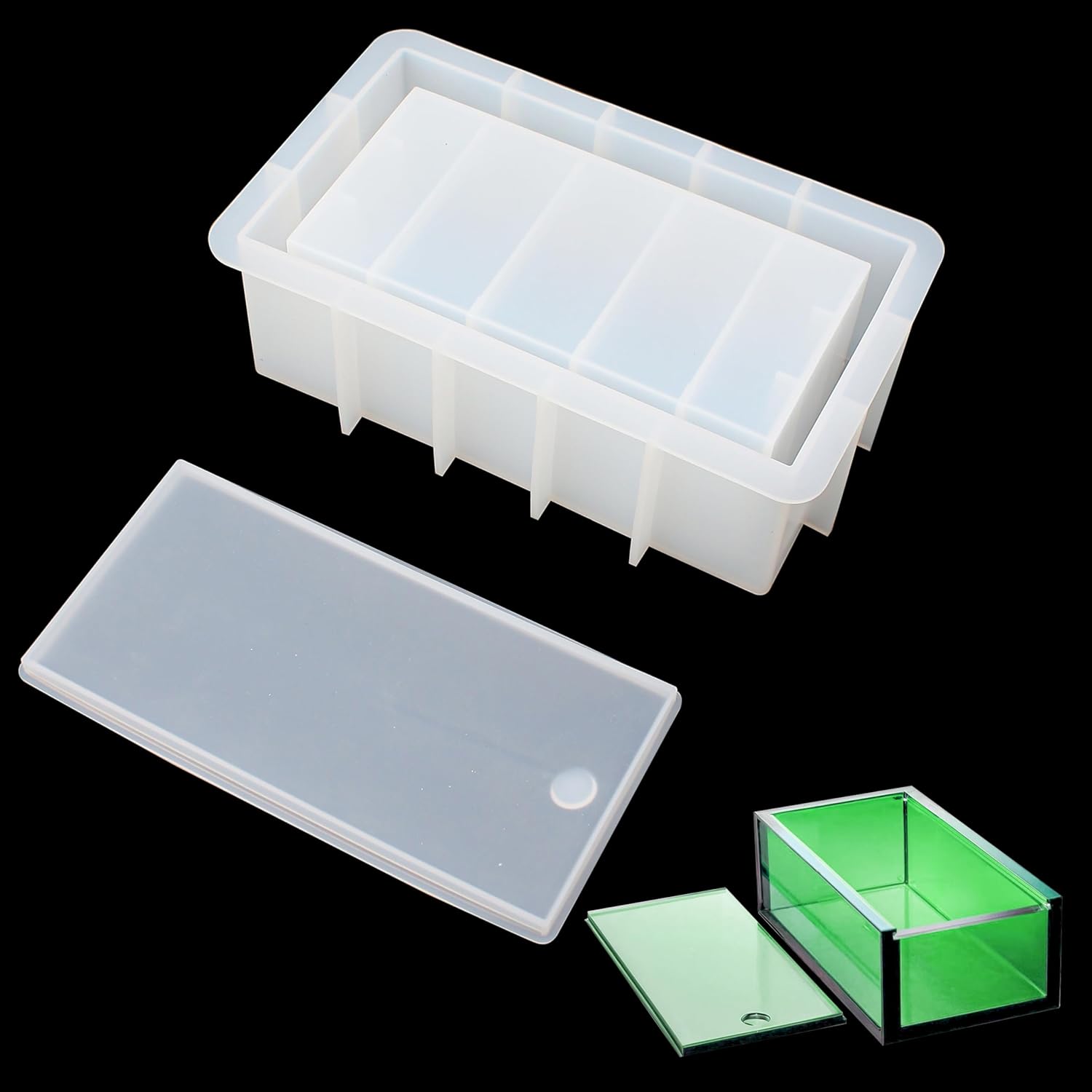 Amazon.com: Domino Box Mold with Lid, Silicone Rectangle Large Mold ...