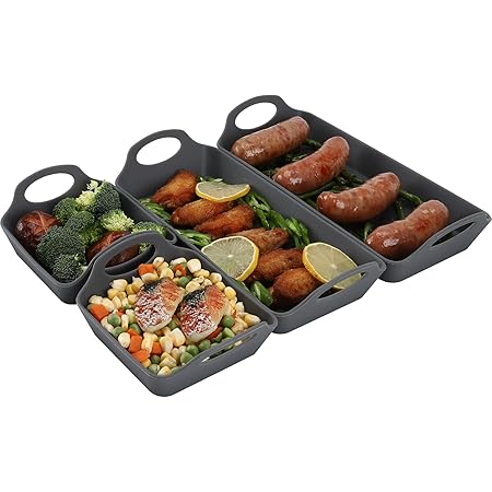 Nonstick Silicone Baking Tray Set, Suitable for Oven,Air Fryer to ...