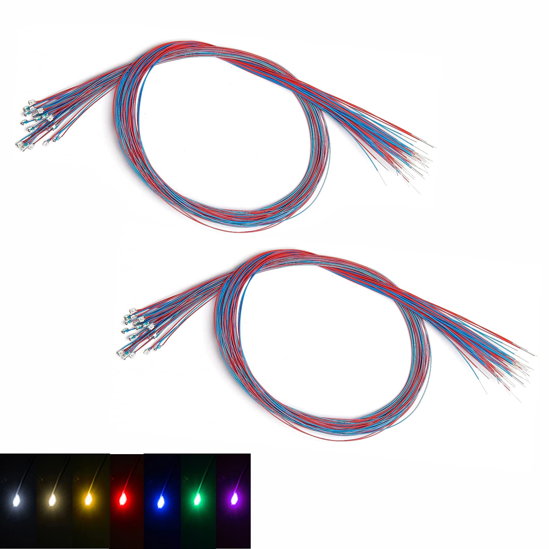 Buy 50PCS Pre-Wired Micro LED Light Emitting Diode Colored Blink SMD ...