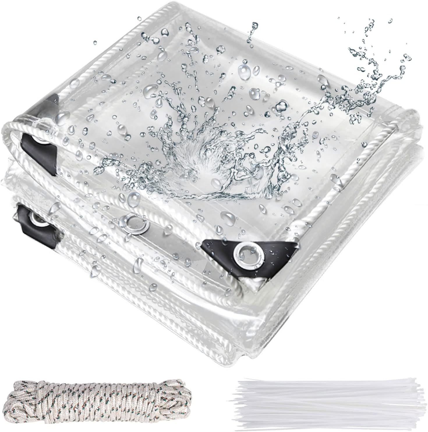 Heavy Duty Waterproof Clear Tarp-Thicken Clear Vinyl PVC Tarps ...