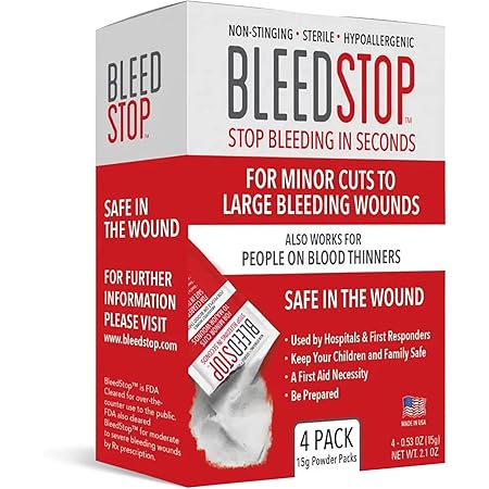 Amazon.com: BleedStop™ First Aid Powder for Blood Clotting, Trauma Kit ...