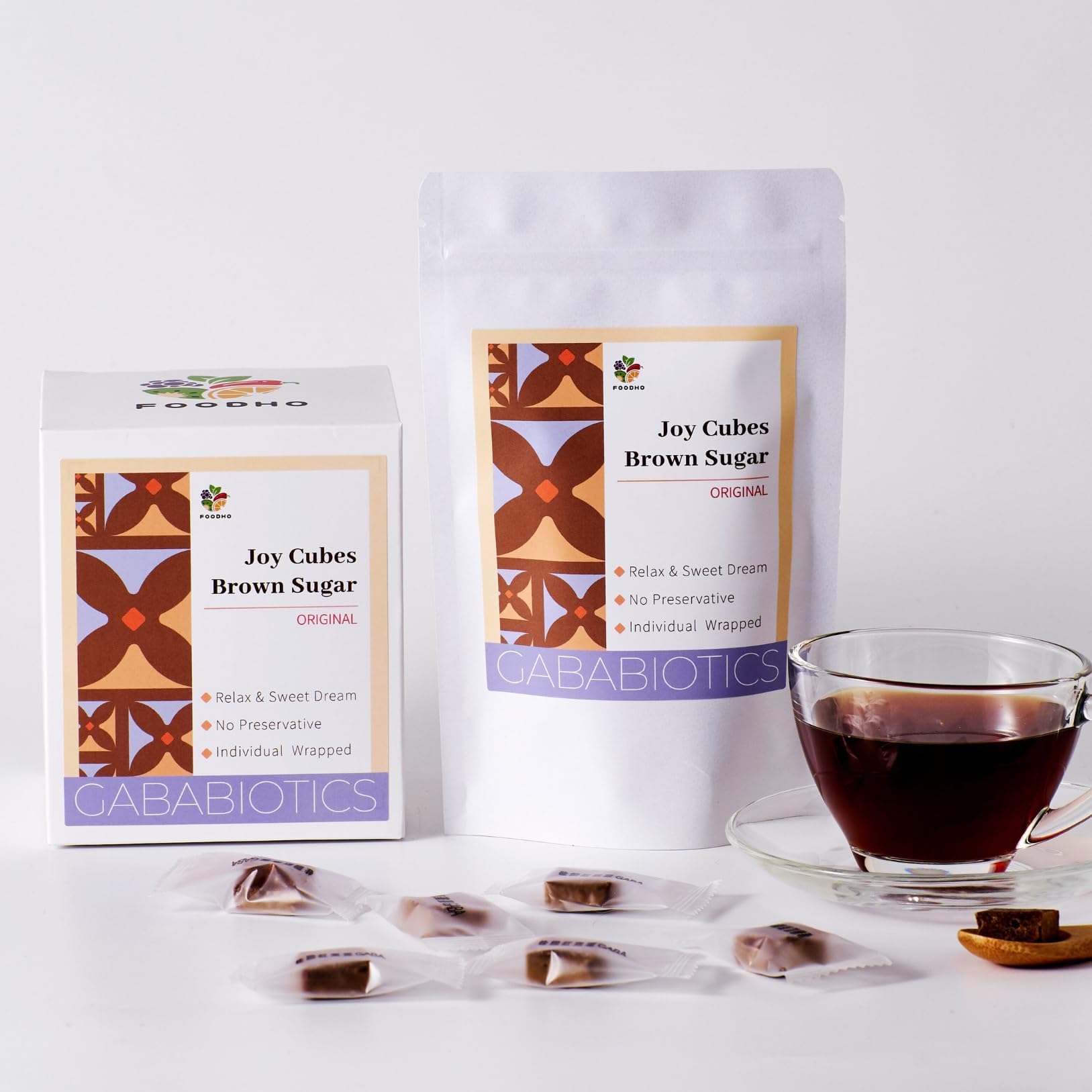 Amazon.com: FOODHO GABA Joy Cubes Brown Sugar Cubes - Natural Dark ...