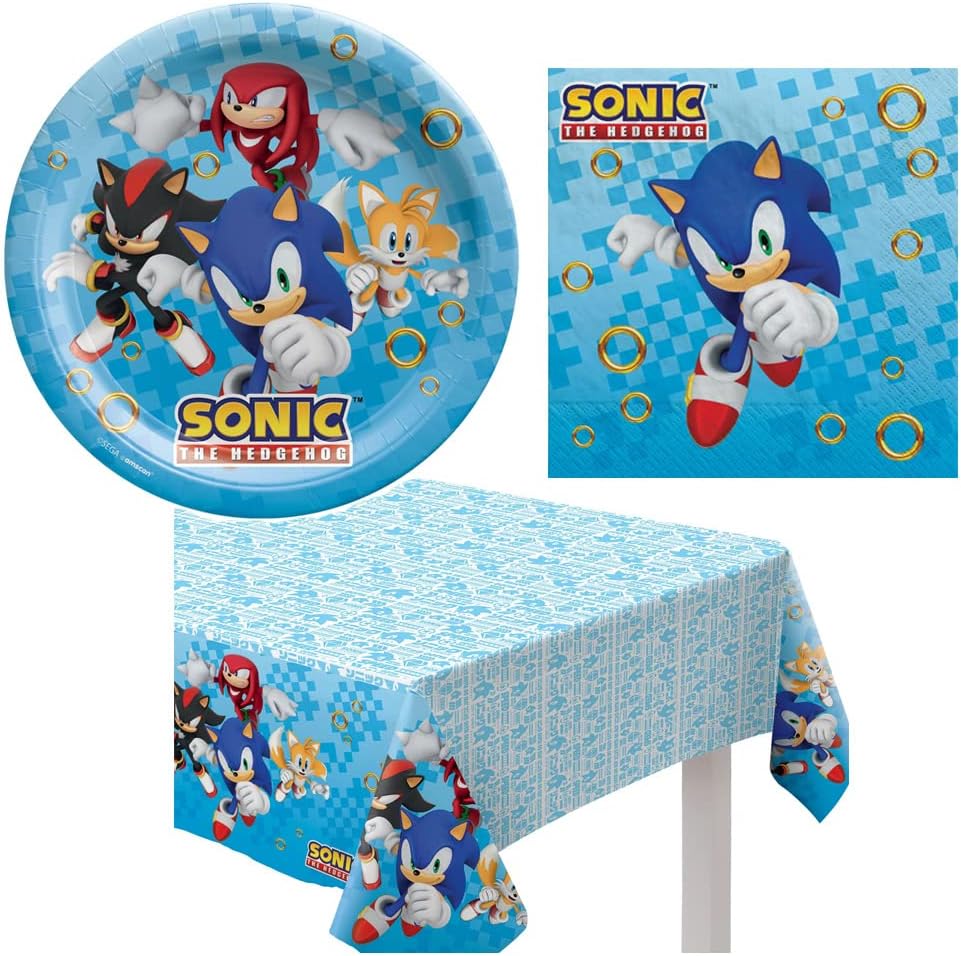 Amazon.com: Sonic the Hedgehog - Napkins, Plates, Table Cover Kids ...