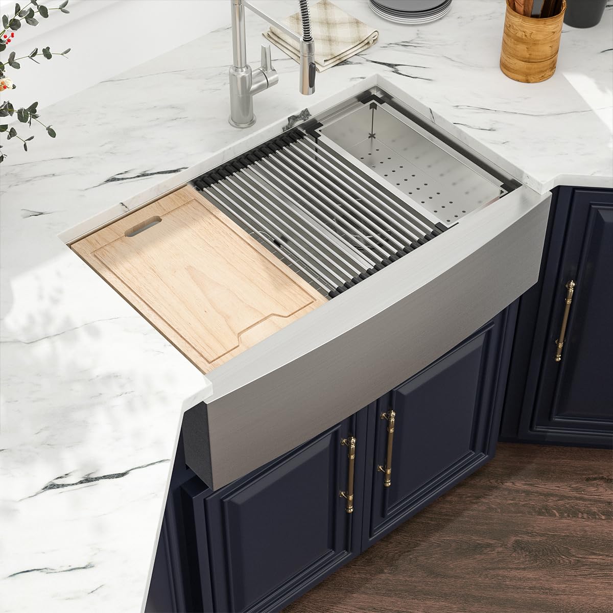 Snapklik.com : 33 Farmhouse Sink Double Bowl - 33 Inch Apron Front ...
