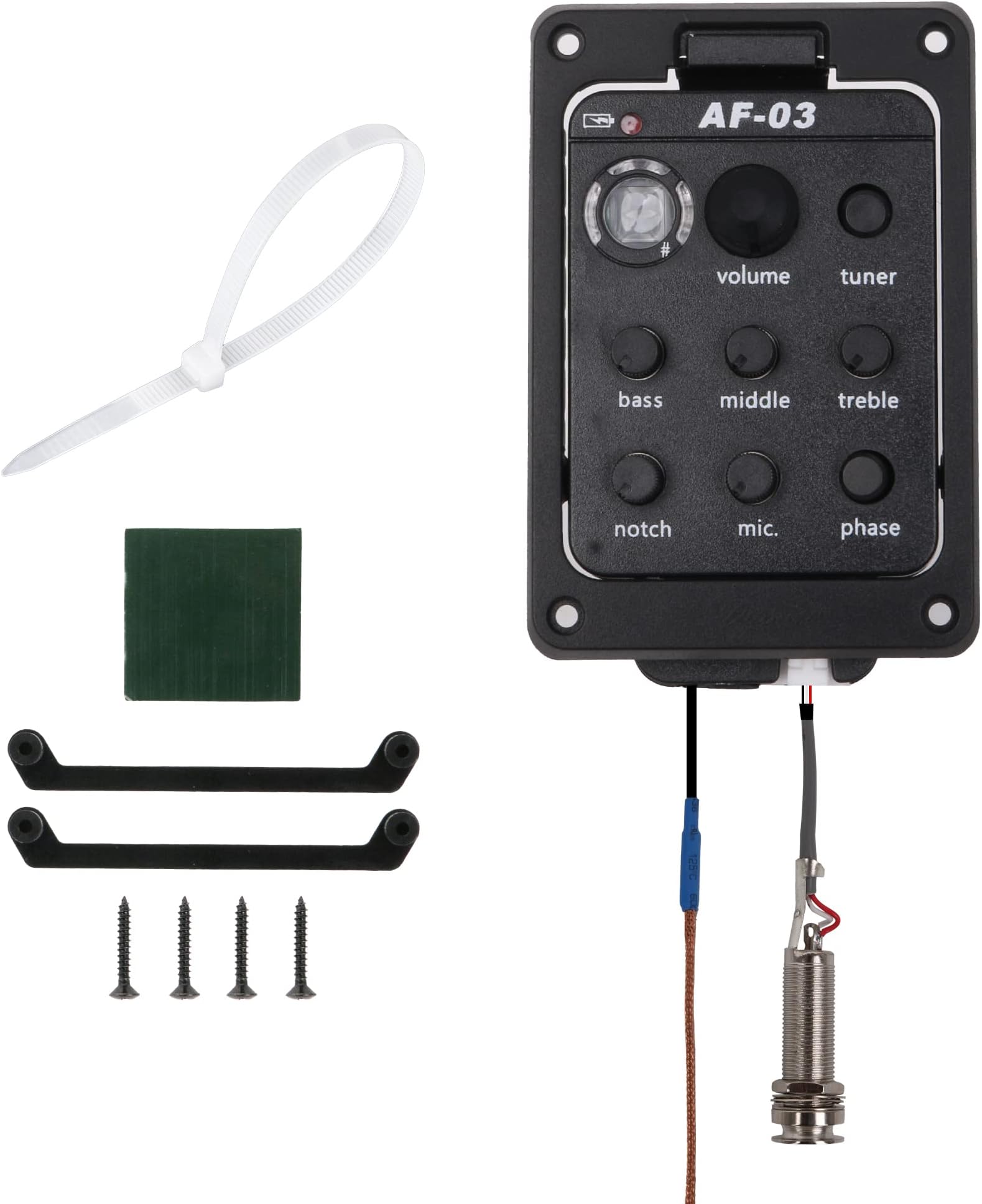 Amazon.com: Plastic 301 Acoustic Guitar Preamp Pickup Guitar Pickup ...