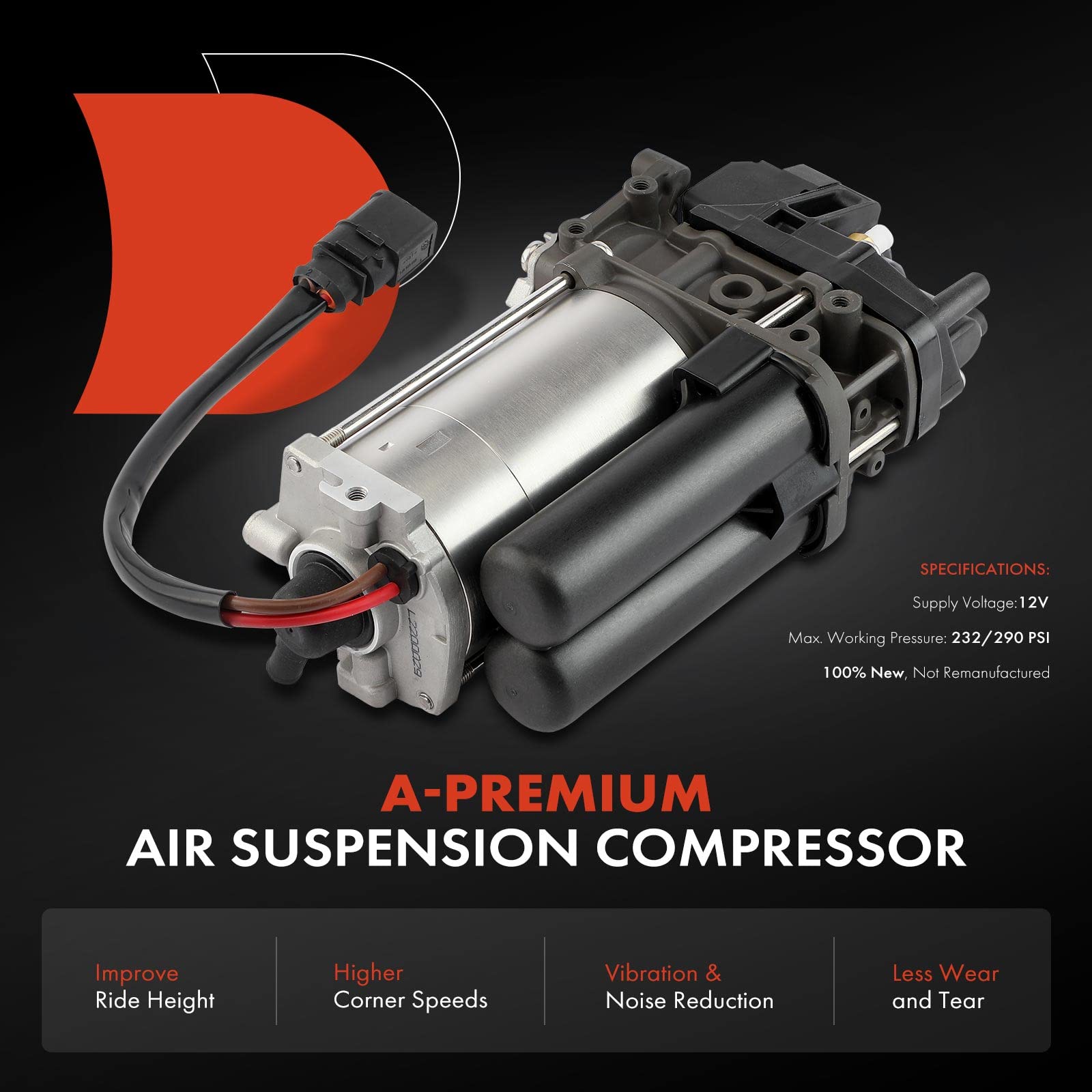 A-Premium Electric Air Suspension Compressor Compatible with Tesla S ...