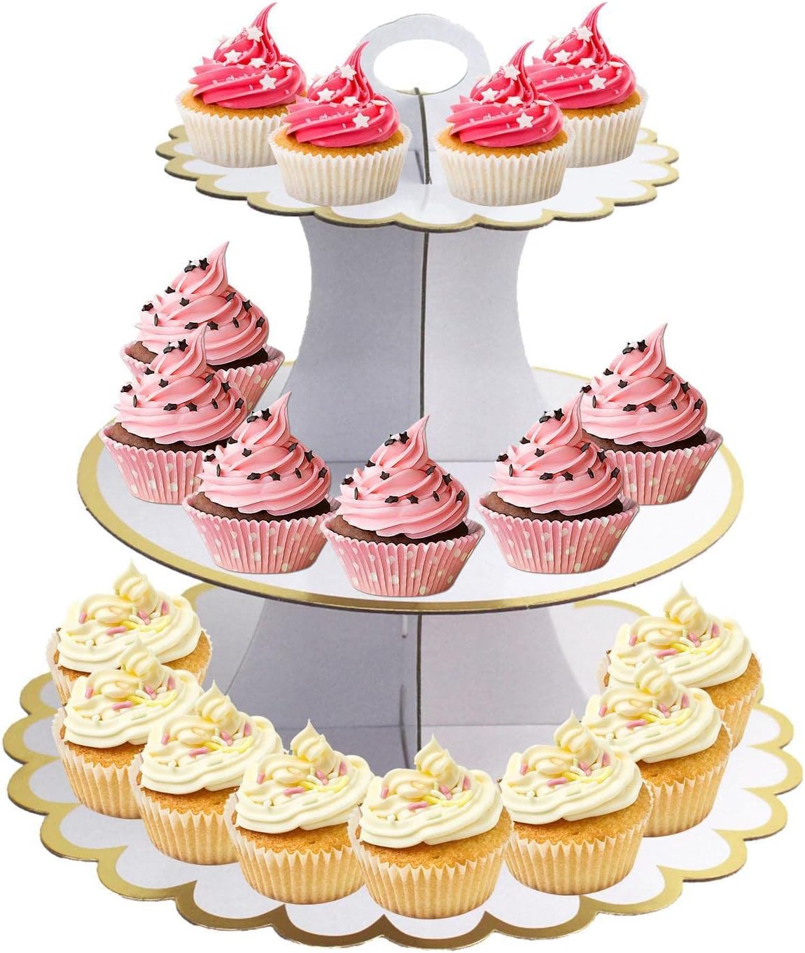 Cardboard Cupcake Stand - White Cake Display Tower - Cake Stand Dessert ...