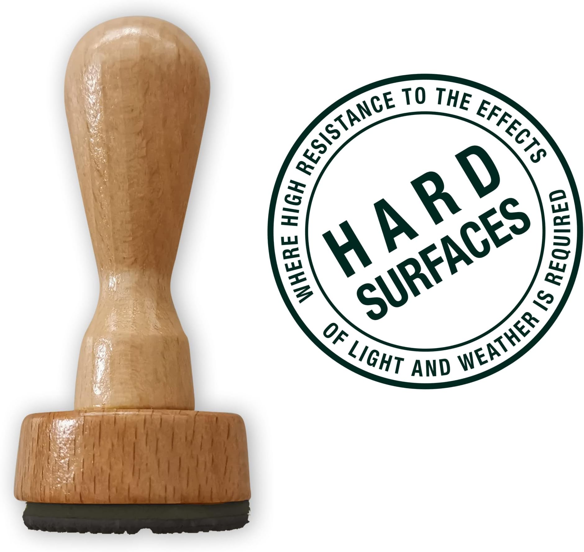 Personalised Wooden Rubber Stamp, Multiresistant for Hard Surfaces ...