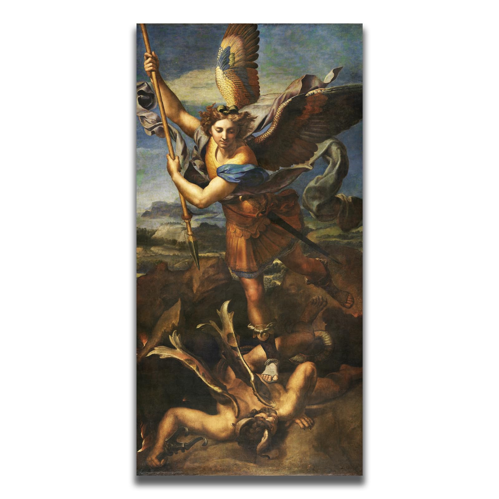 Amazon.com: Yomcut Raphael Canvas Wall Art St. Michael Conquers Satan ...