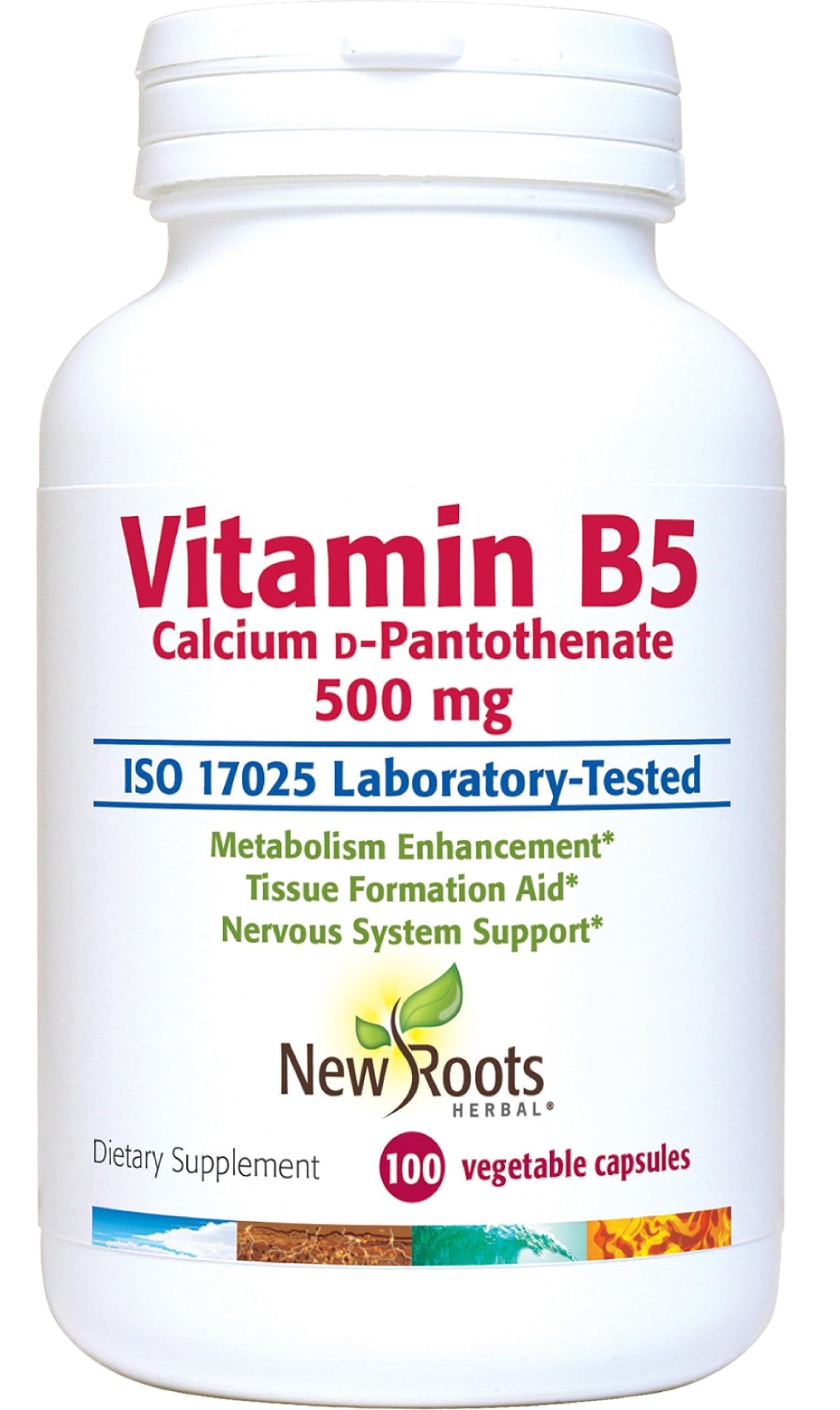 Amazon.com: NEW ROOTS HERBAL Vitamin B5-500mg - 100 Capsules - Vitamin ...