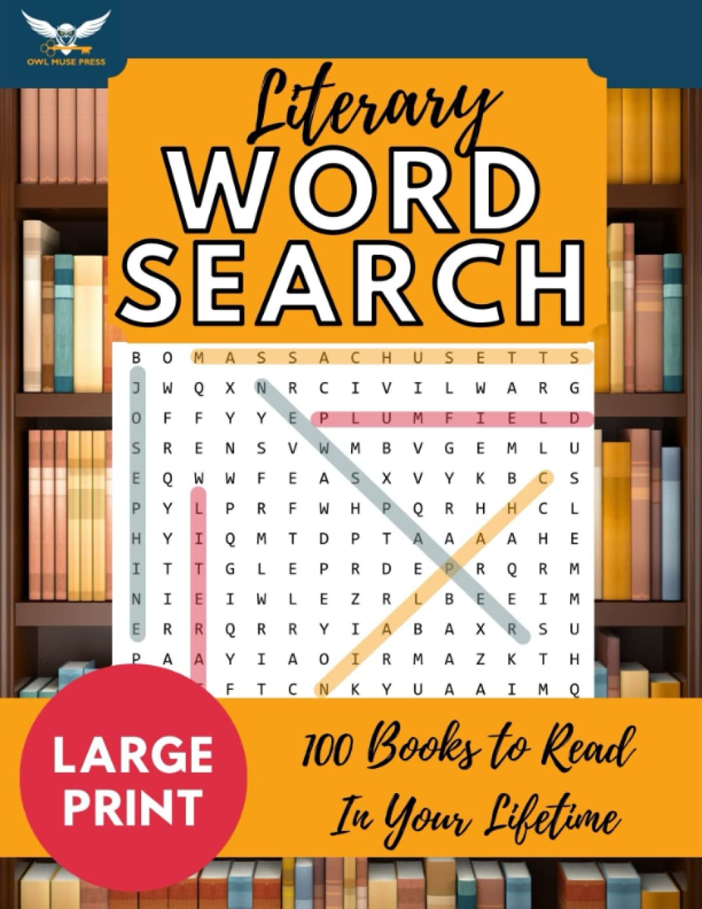 Literary Word Search: 100 Books to Read in Your Lifetime: Owl Muse ...