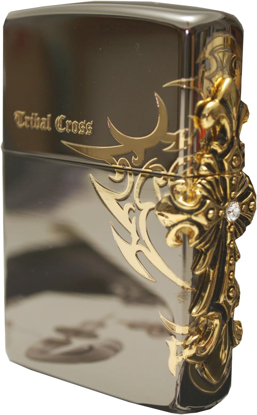 Amazon.com: Zippo Lighter Side Tribar Cross Emblem Black Ice Zippo ...