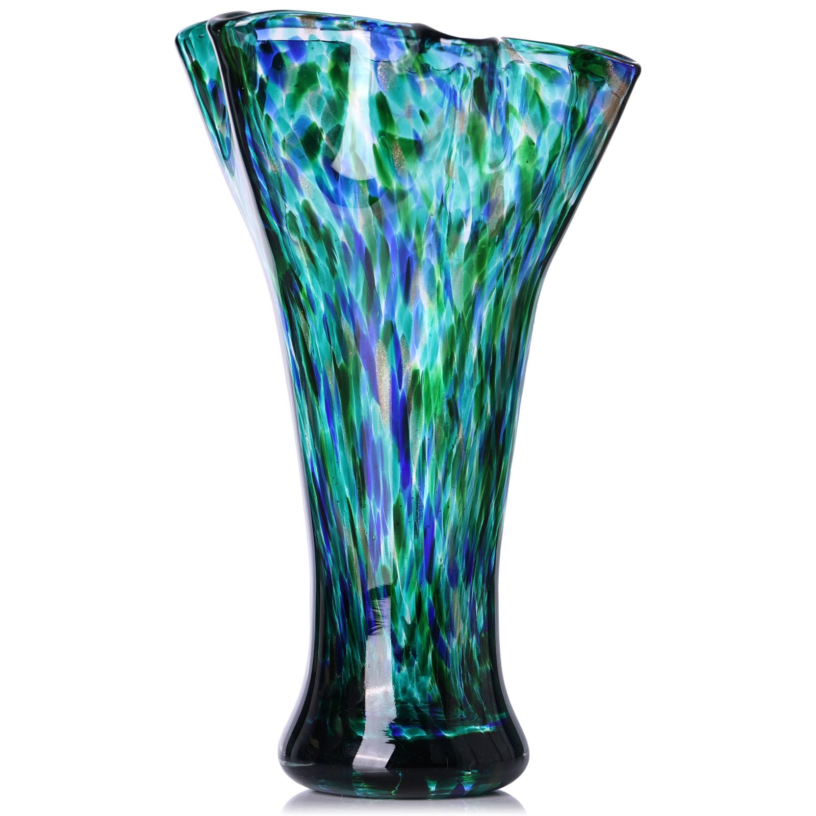 Amazon.com: 9.8" Tall Glass Vases for Decor,Teal Glass Vase,Teal Vases ...