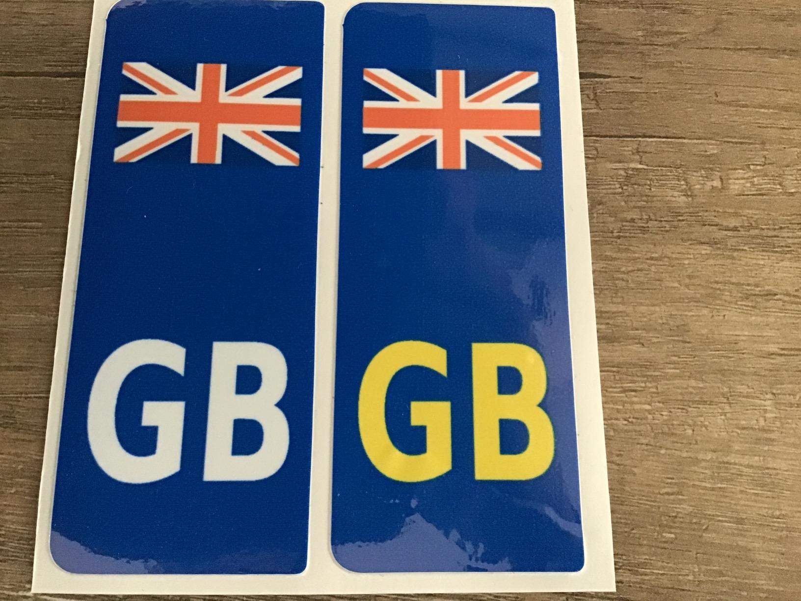 Ellis Graphix 2 x GB Union Jack Flag Car Number Plate Vinyl Stickers ...