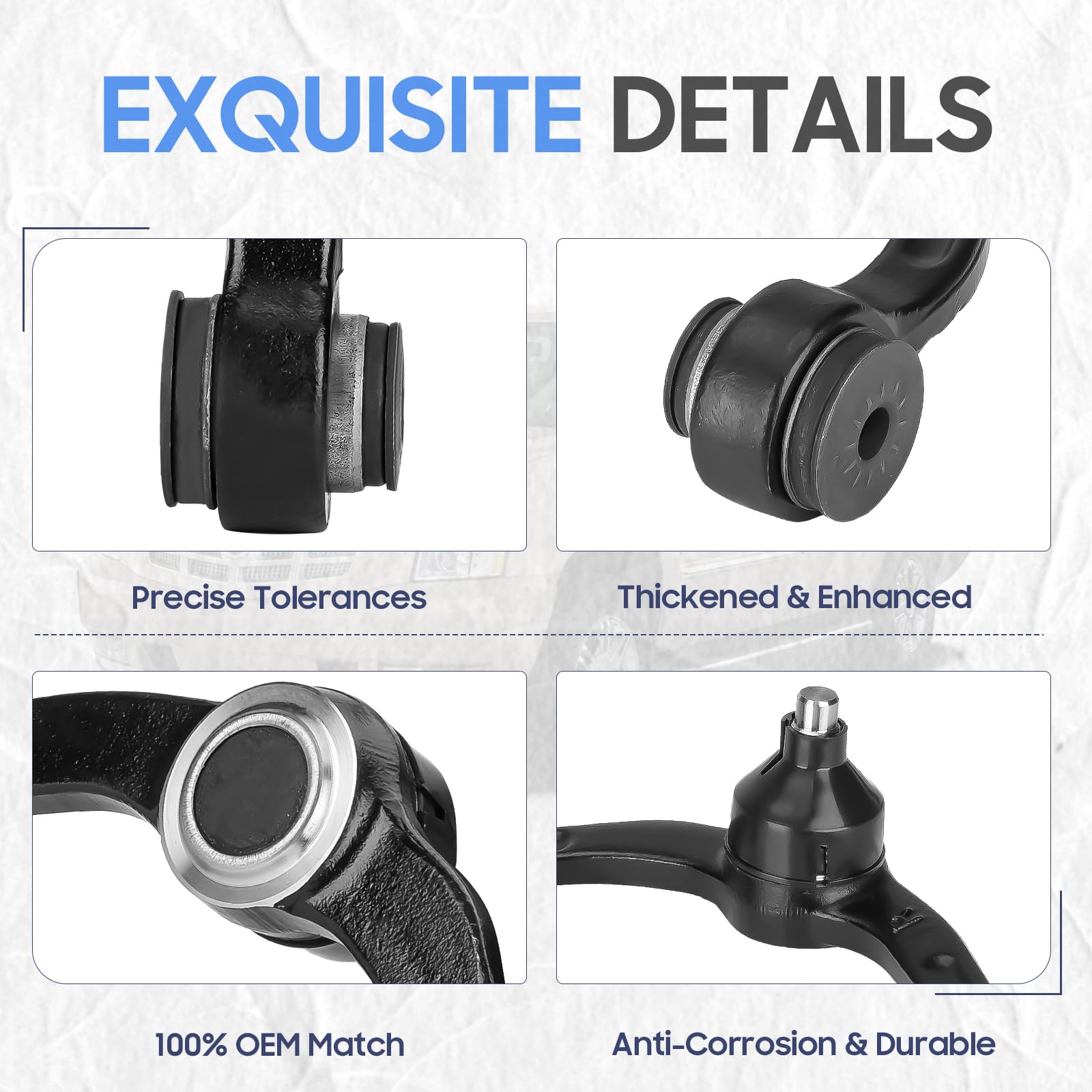 Snapklik.com : Front Upper Control Arms w/Ball Joints + Tie Rods Sway ...