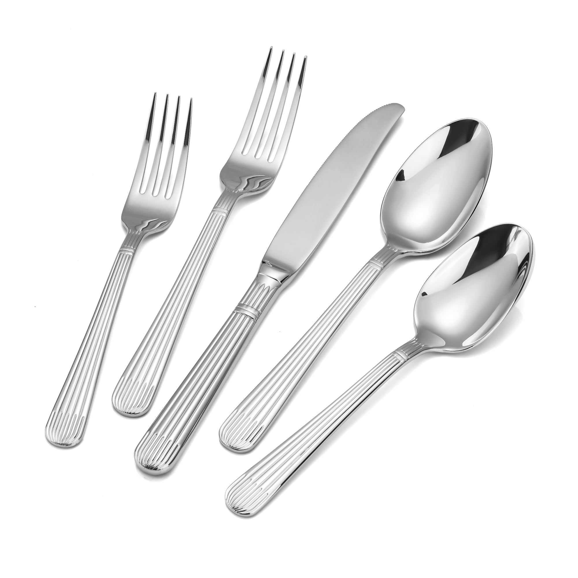 Amazon.com | 40-Piece 18/10 Extra Heavy Duty Flatware for 8, High End ...