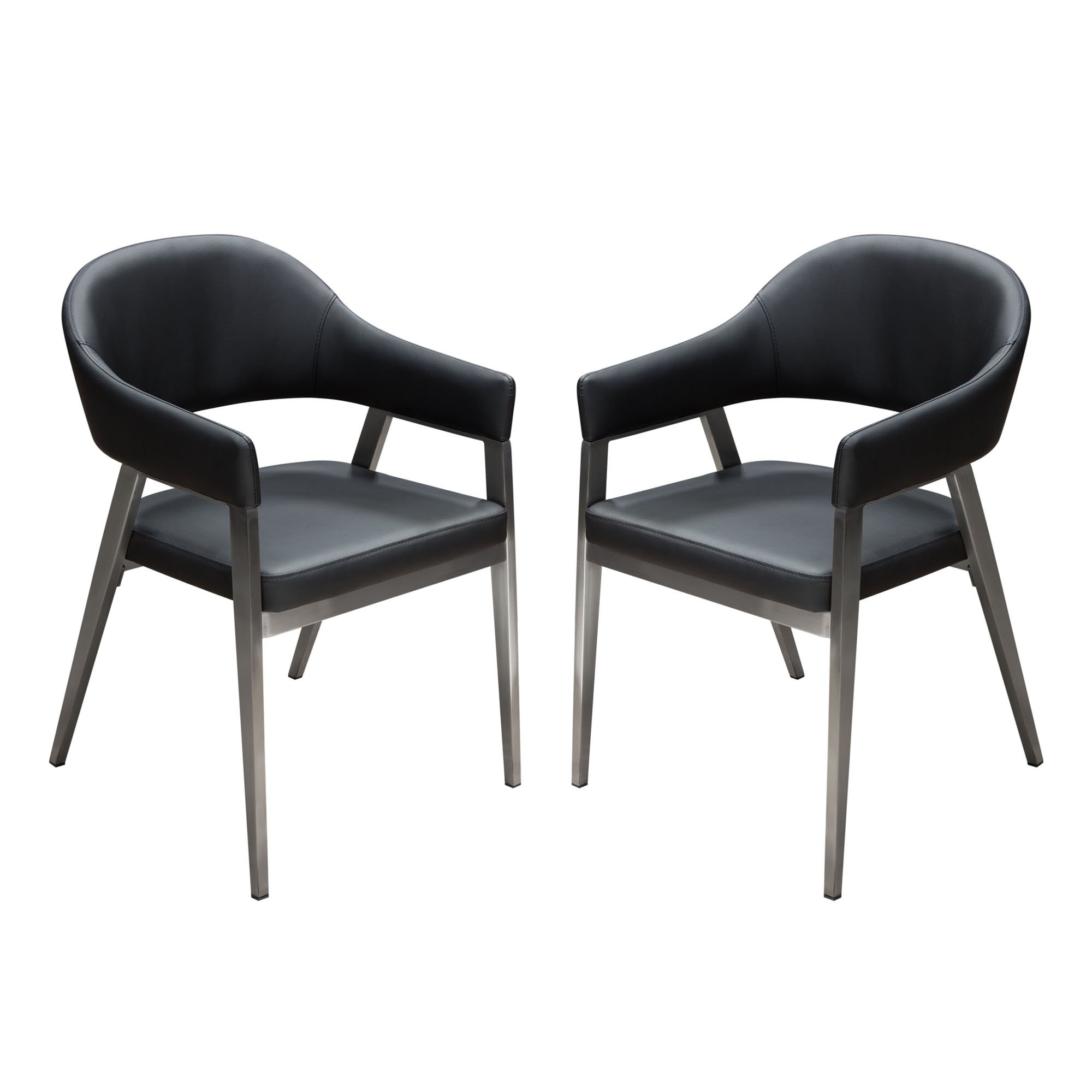 Amazon.com - Diamond Sofa Adele Dining Chair in Black - Set of 2 - Chairs