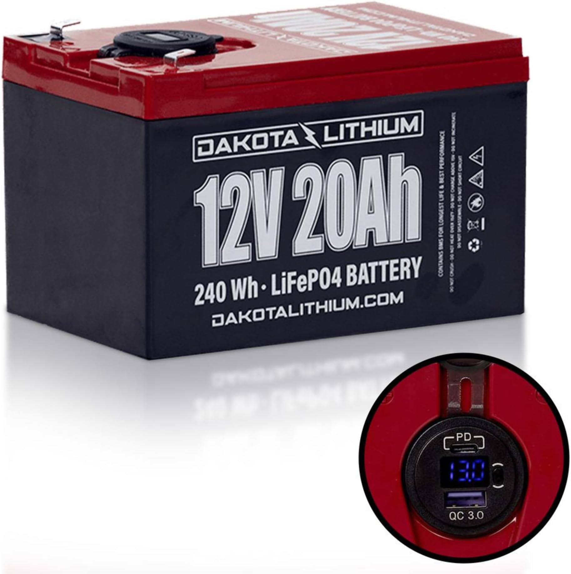 Amazon.com: Dakota Lithium - 12V 10Ah LiFePO4 Deep Cycle Battery and ...