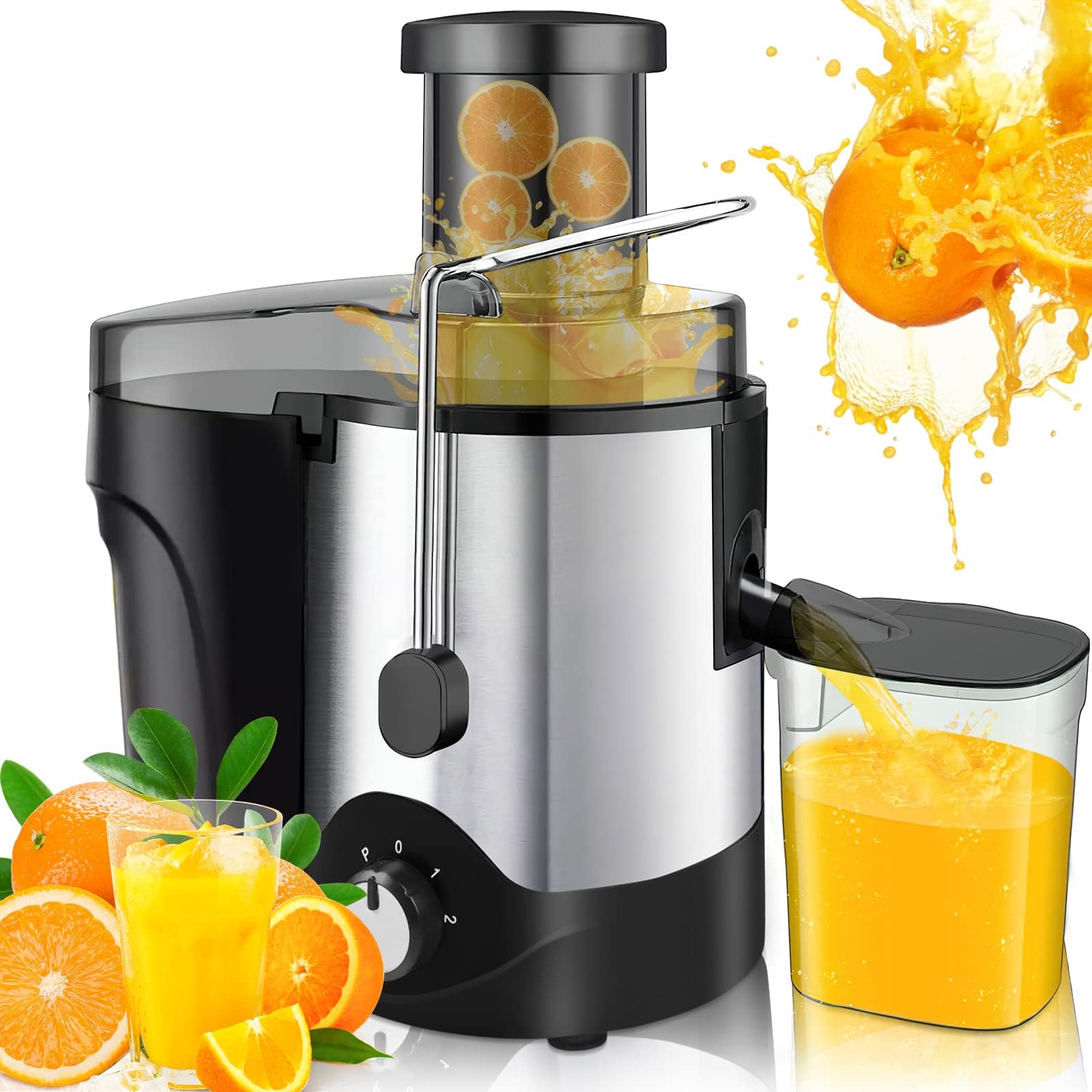 LSXD Extractor de Jugos 600W, Juicer con Modo de 3 velocidades, Jugo ...