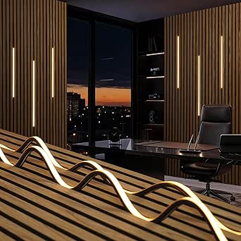 Recessed LED Strip Lighting for Wood Slat Wall, 6PCS 3000K Clip-in ...