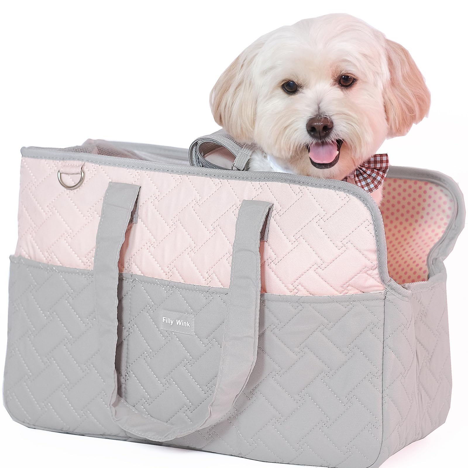 Amazon.com: Dog Carrier Purse 3-in-1 Grey & Pink Pet Travel Bag for ...