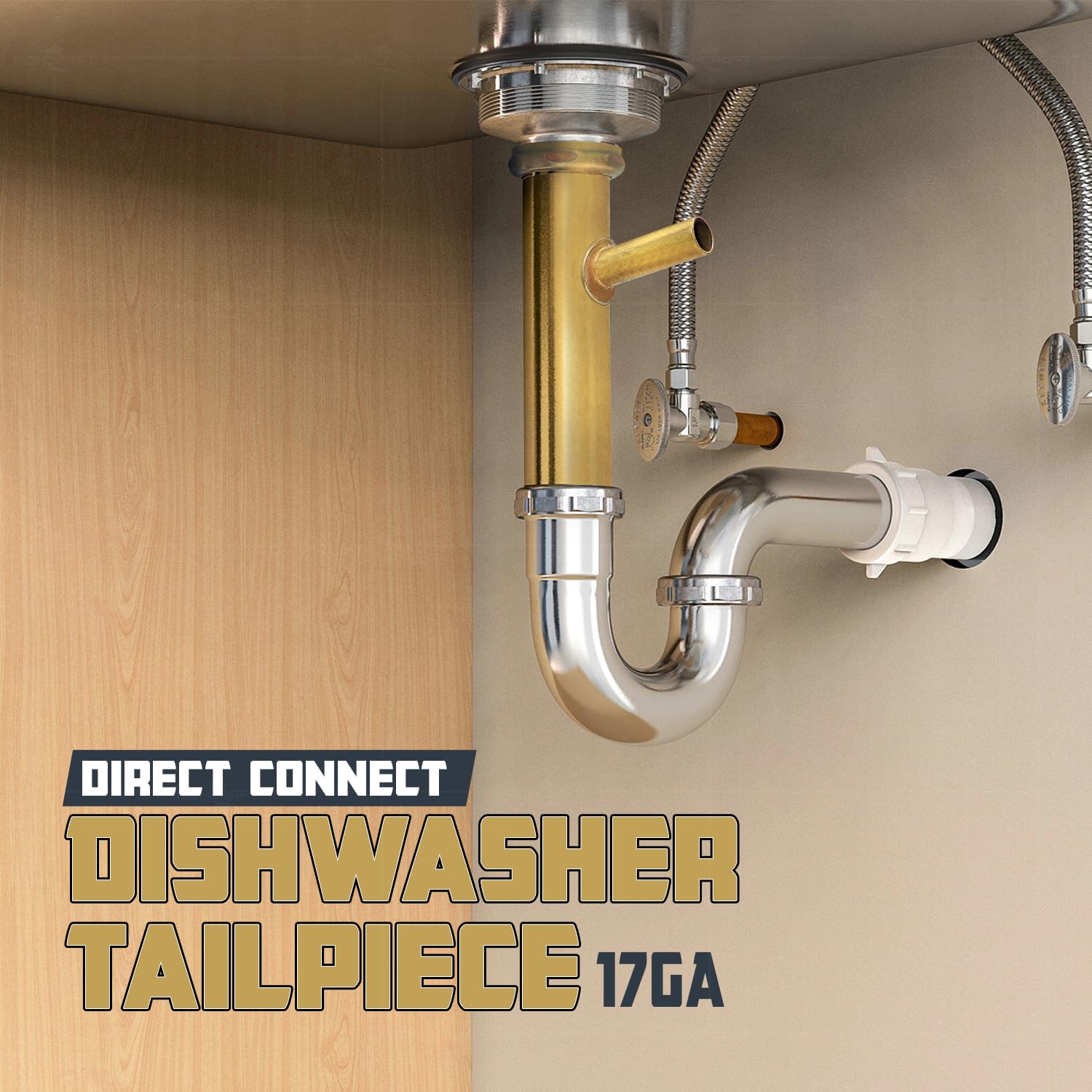 Snapklik.com : Brass Dishwasher Tailpiece Branch 1-1/2" X 6" Direct ...