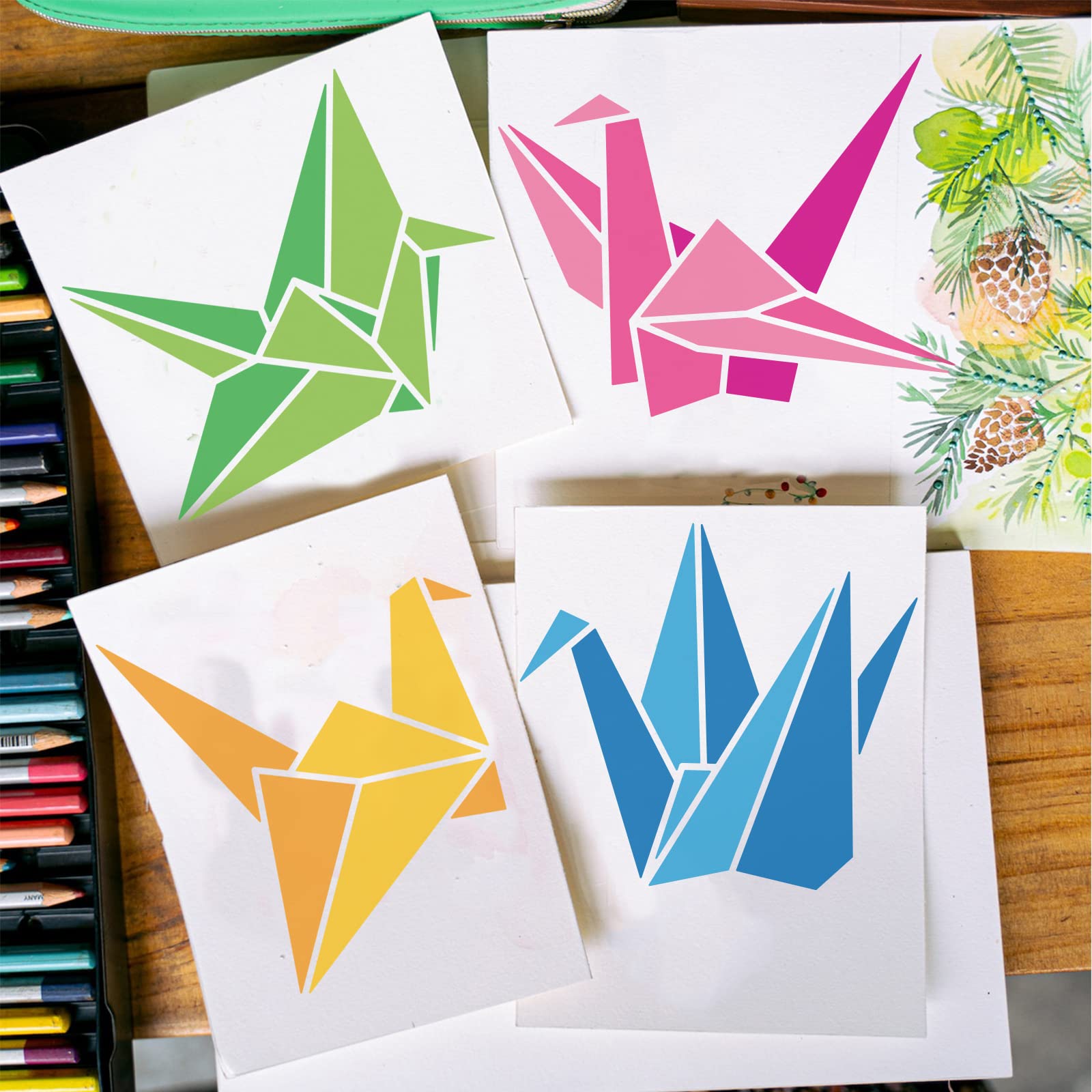 Origami Crane Paintings