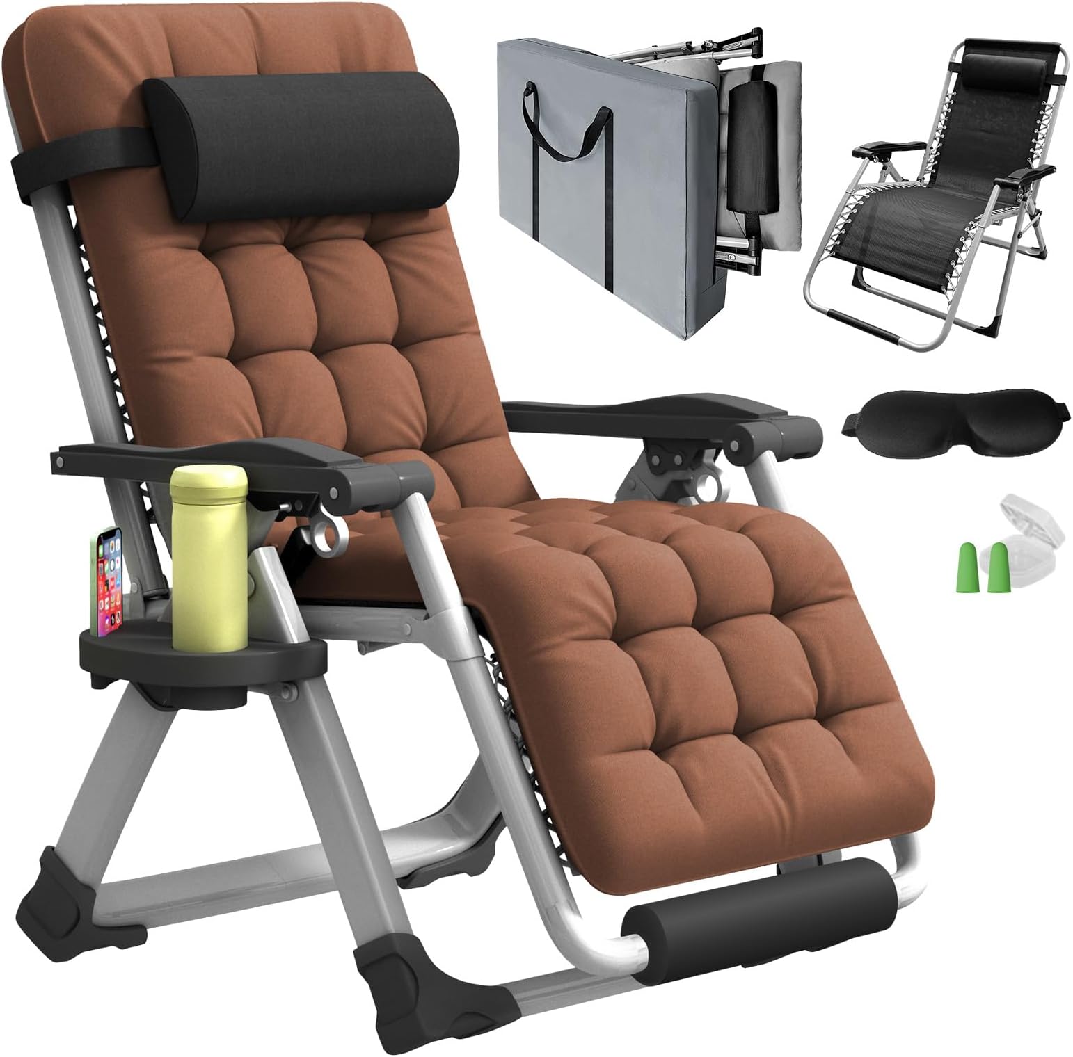 YOMIFUN Oversized Zero Gravity Chair, XL lounge Chair 29” Width, Padded ...