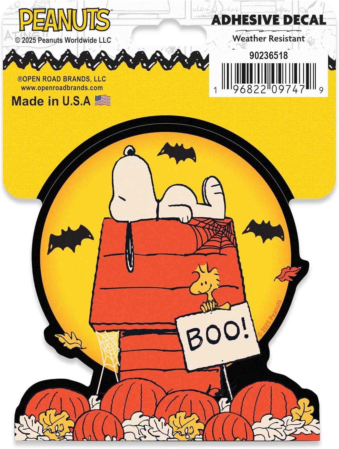 Amazon.com - Peanuts Snoopy Haunted House Adhesive Vinyl Decal - Spooky ...