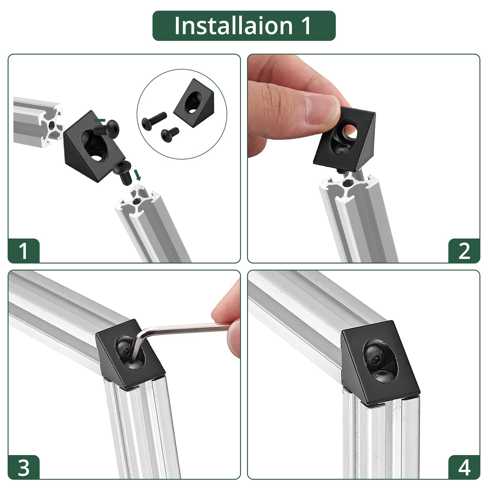 Snapklik.com : 10PCS Triangle Angle Sharp Corner Bracket, Black Angle ...