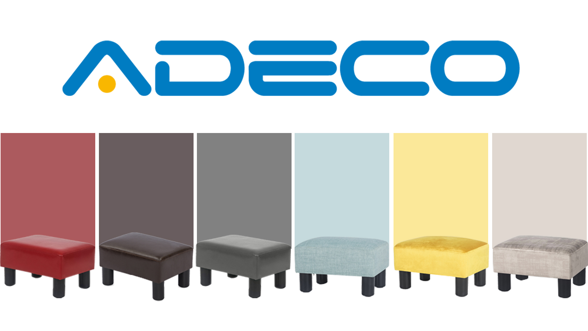 Watch Adeco 15" Faux Leather Small Ottoman for Foot Rest on Amazon Live