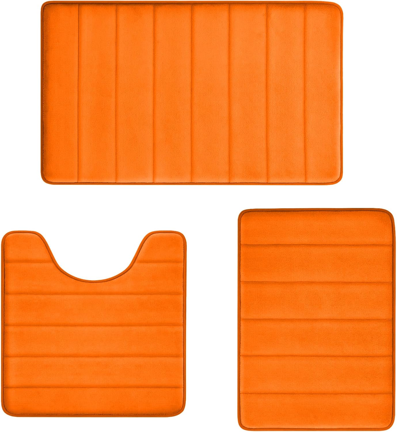 Amazon.com: Orange Bathroom Rugs Extra Soft Memory Foam Bath Mat Sets 3 ...