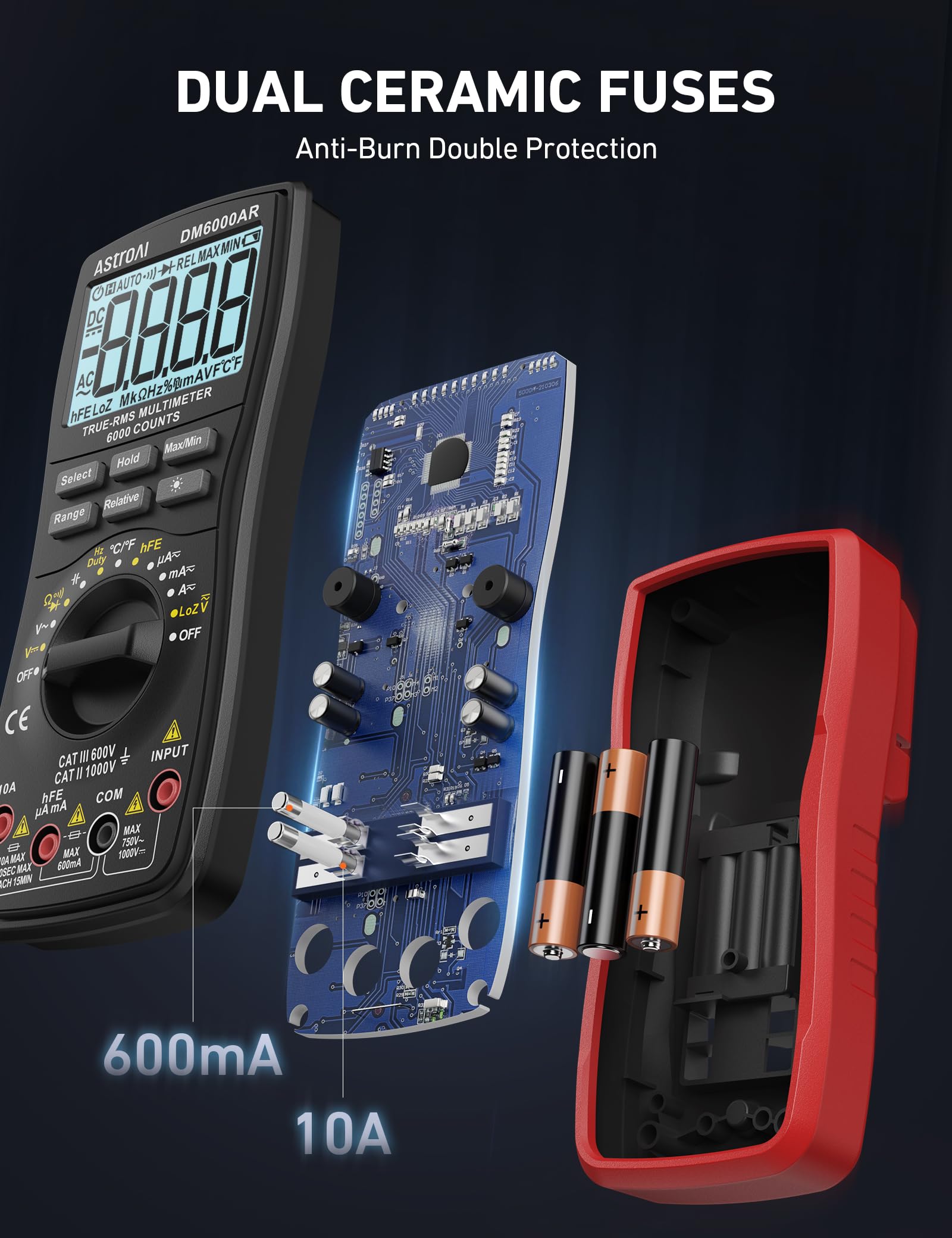 Snapklik.com : AstroAI Digital Multimeter TRMS 6000 Counts Volt Meter ...