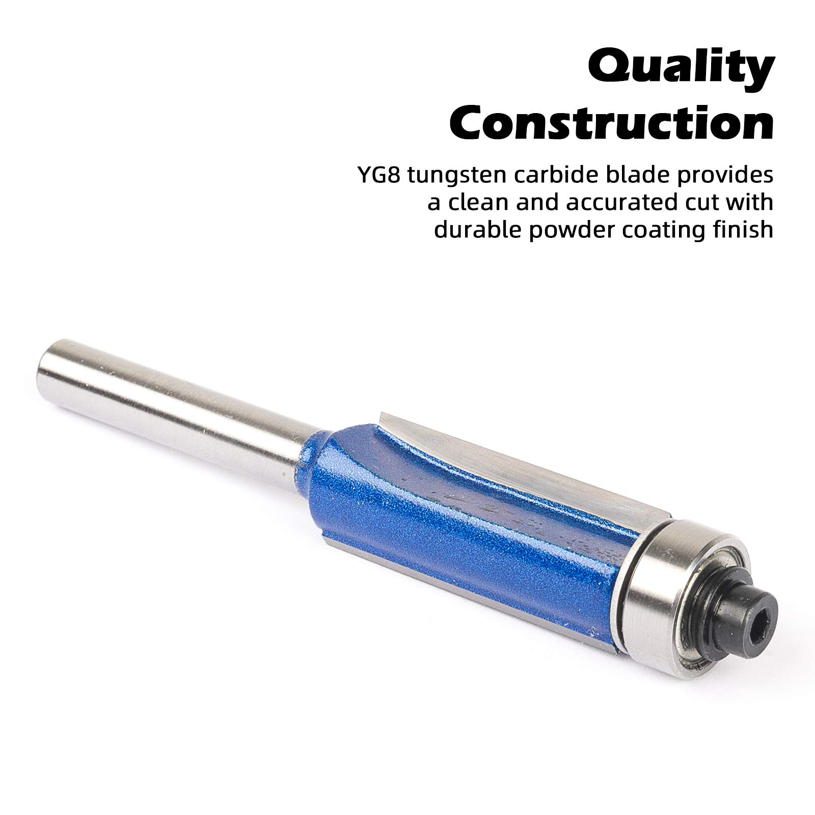 Snapklik.com : 4 Pcs Straight Flush Trim Router Bit 1/4 Shank C3 ...