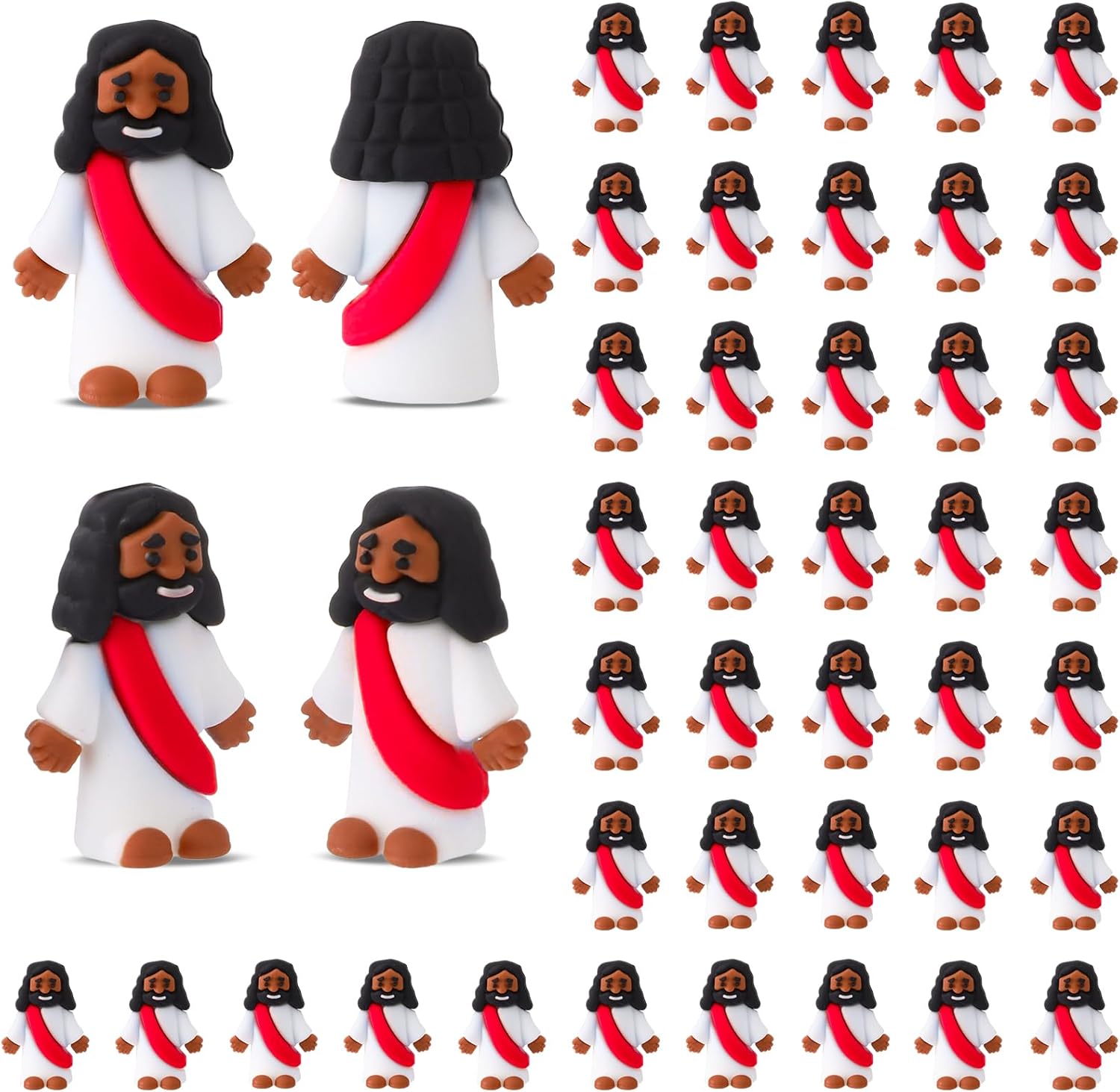 Amazon.com: Bememo 50 Pcs Mini Black Jesus Toys Black Jesus Figurine ...