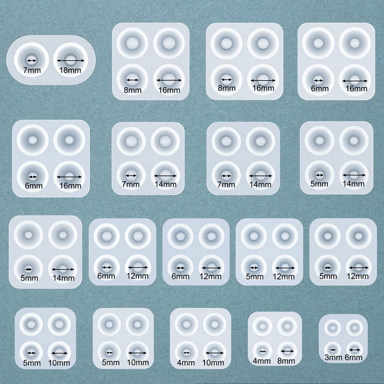 Snapklik.com : Doll Eyes Molds, 18 Pieces Different Size Of Eyeball ...