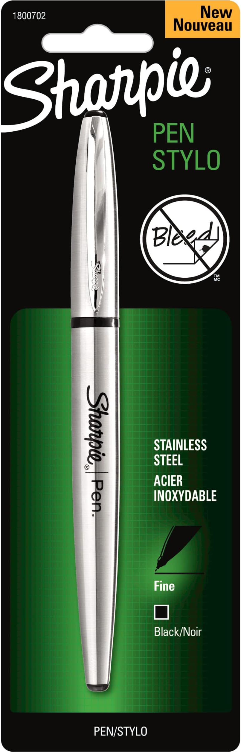 Sharpie Stainless Steel Pen Grip Fine Point Black Ink Pen (1800702 ...