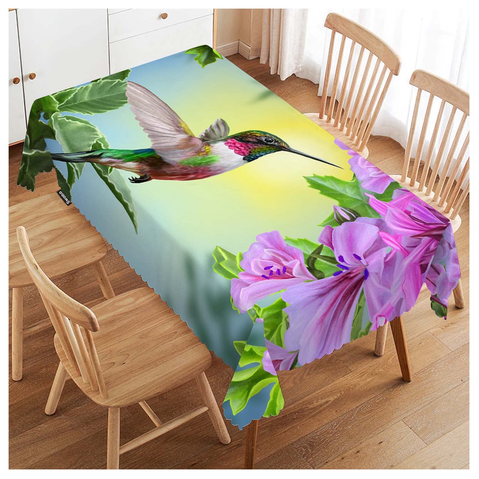 Amazon.com: Swono Hummingbird Table Cloth Rectangle Tables Spring ...